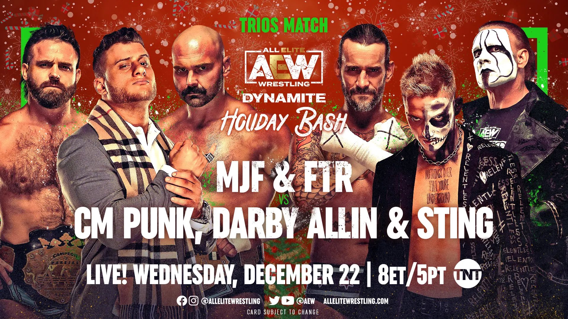 AEW Dynamite Results – Dec. 22, 2021 – Punk, Sting & Darby vs. MJF & FTR – TPWW