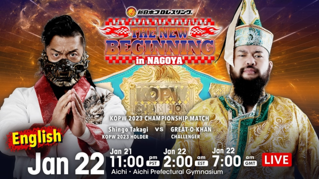 NJPW The New Beginning in Nagoya 2023 Results – Jan. 22, 2023 – Shingo Takagi vs. Great-O-Khan ...