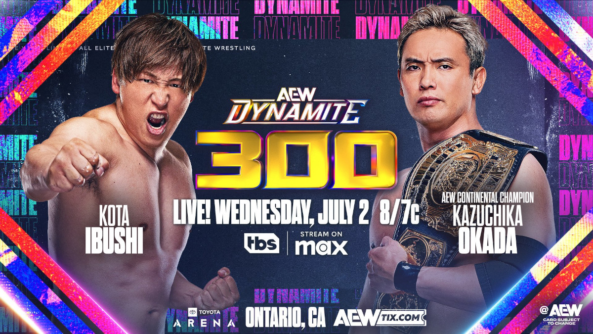 AEW: Kota Ibushi vs. Kazuchika Okada and TBS Title Matches Set for 7/2 AEW Dynamite 300 Show ...